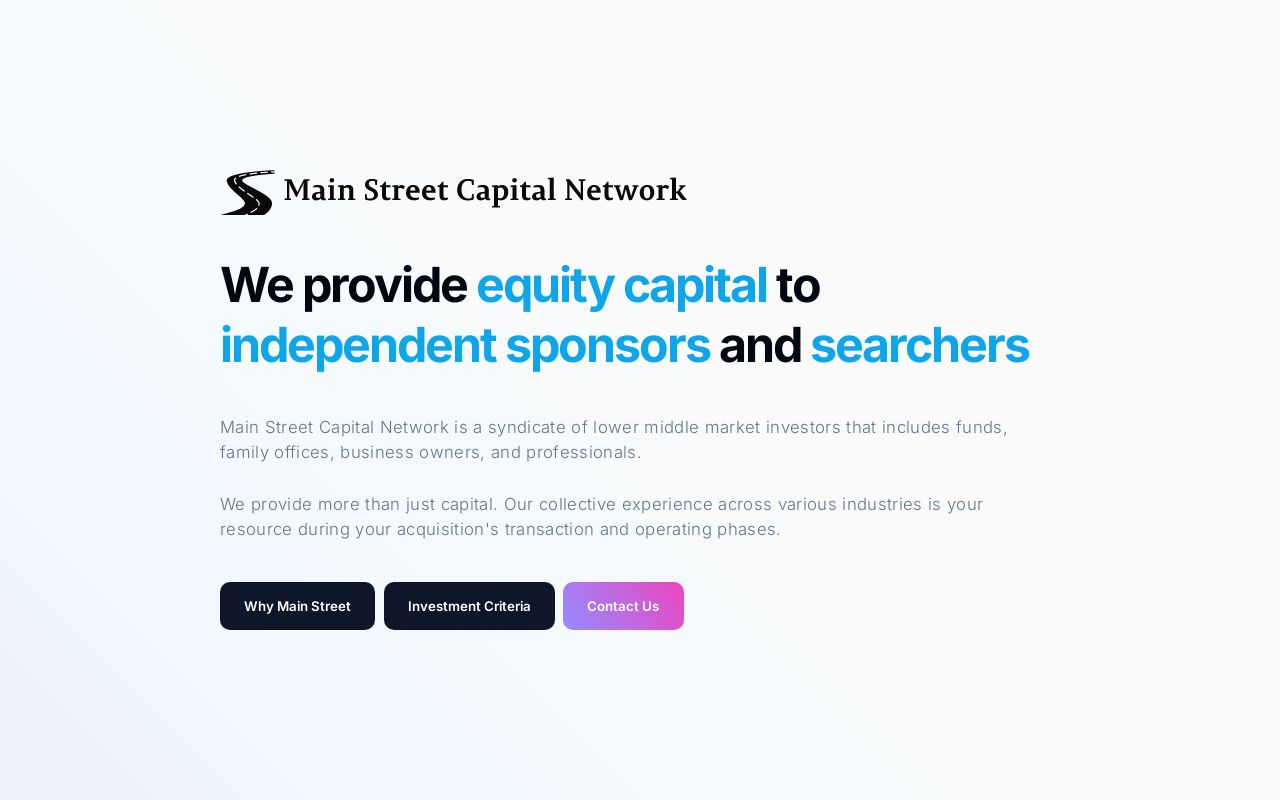 Main Street Capital Network
